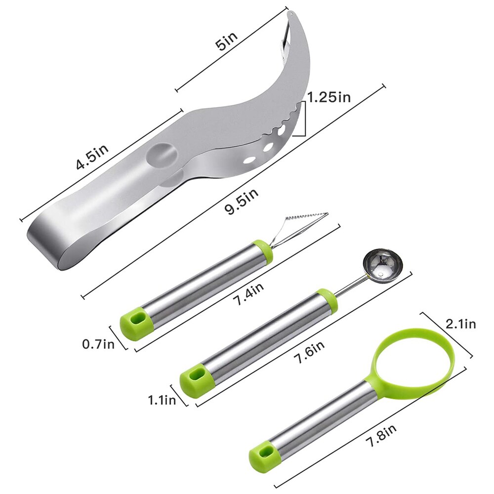 4 Pcs Melon Baller Scoop, Watermelon Slicer Cutter... – Grandado