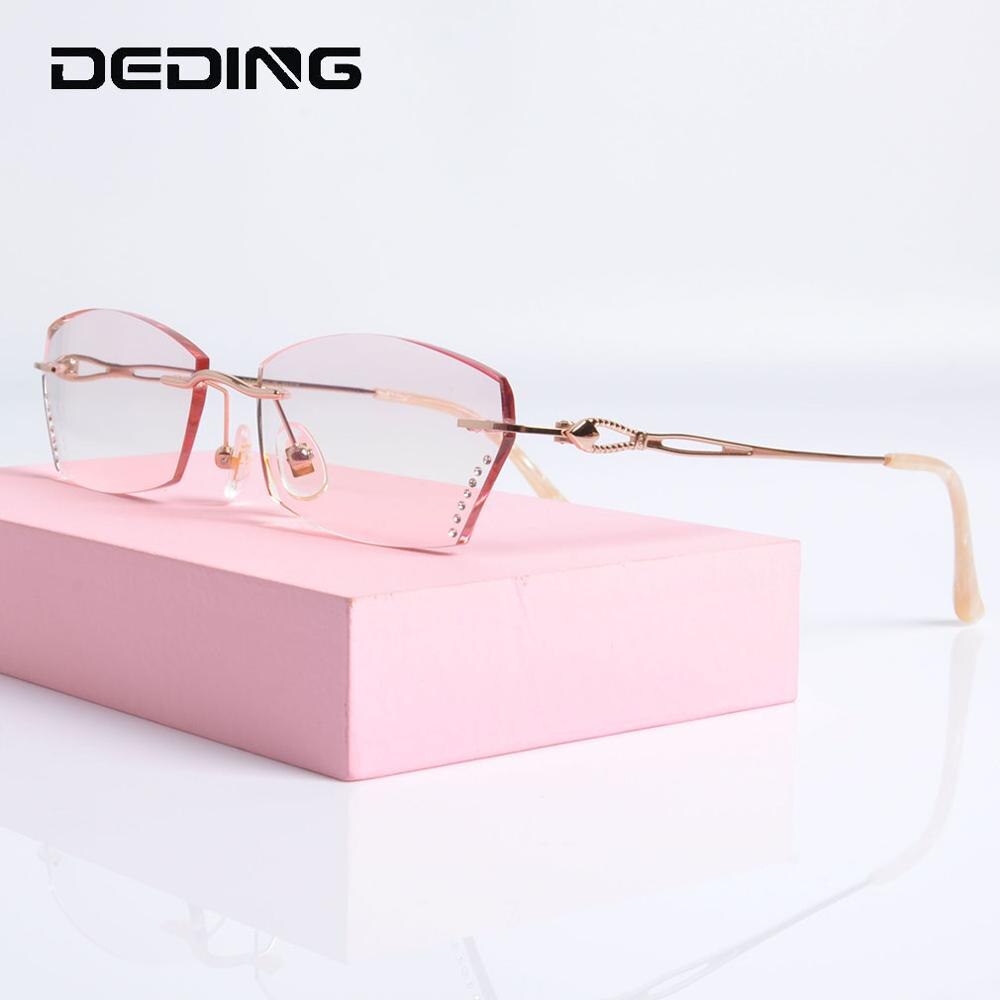 Titanium Randloze Bril Vrouwen Anti Blauw Licht Le... – Grandado