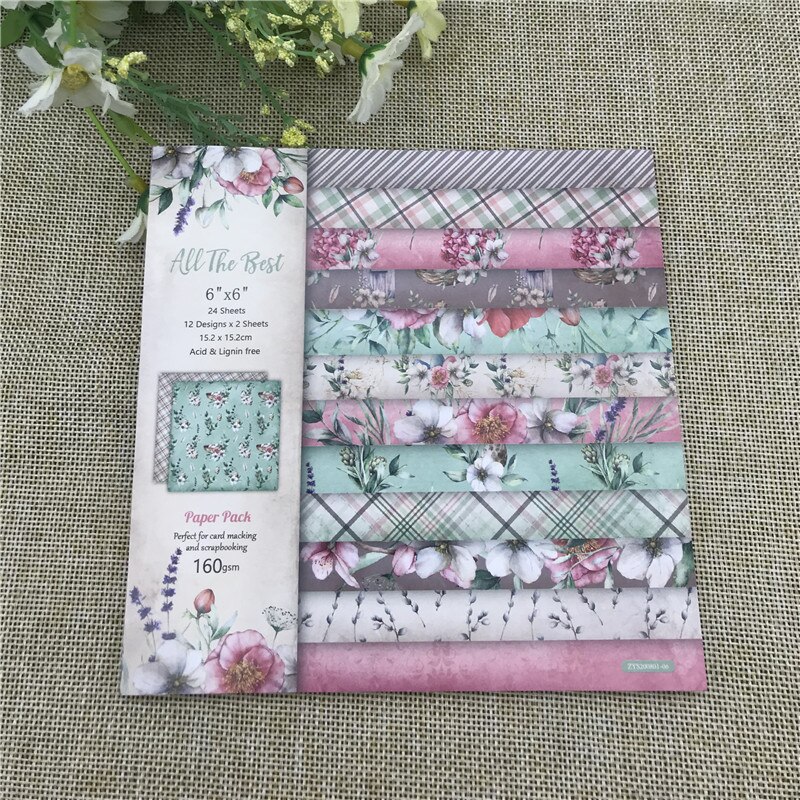 24 sheet 6"X6"the best flower patterned paper Scra... – Vicedeal