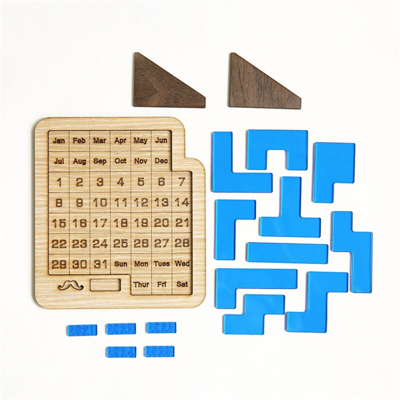 Daily Desktop Calendar Puzzle Wooden Calendar Puzz... – Grandado