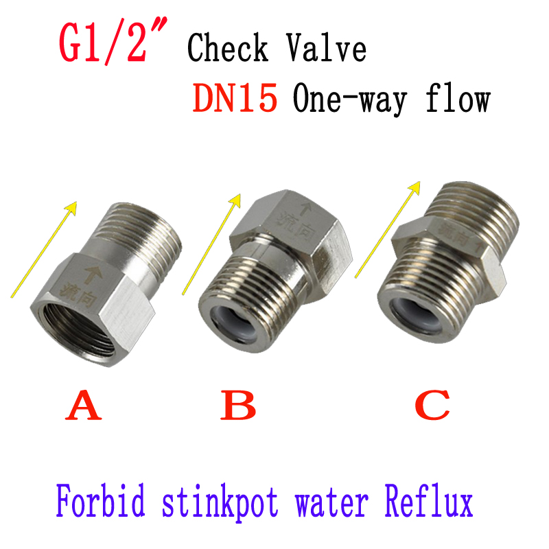 2pcs 1/2" DN15 Check Valve Forbid stinkpot/closest... – Vicedeal
