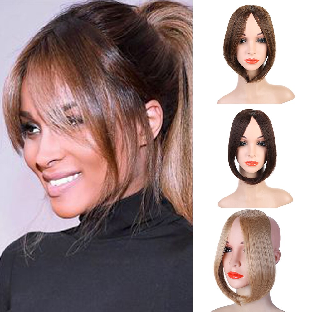 PAGEUP Long Bangs Clip In on Front Hair Bang Side ... – Grandado