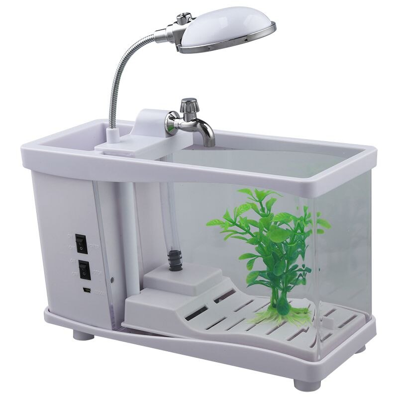 USB Mobile Mini Electronic Desktop Fish tank White – Grandado