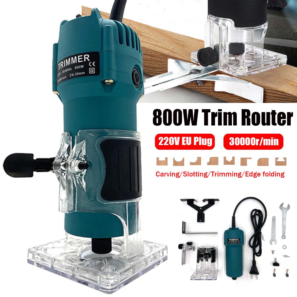 800W 30000RPM Woodworking Electric Trimmer Wood Mi... – Grandado