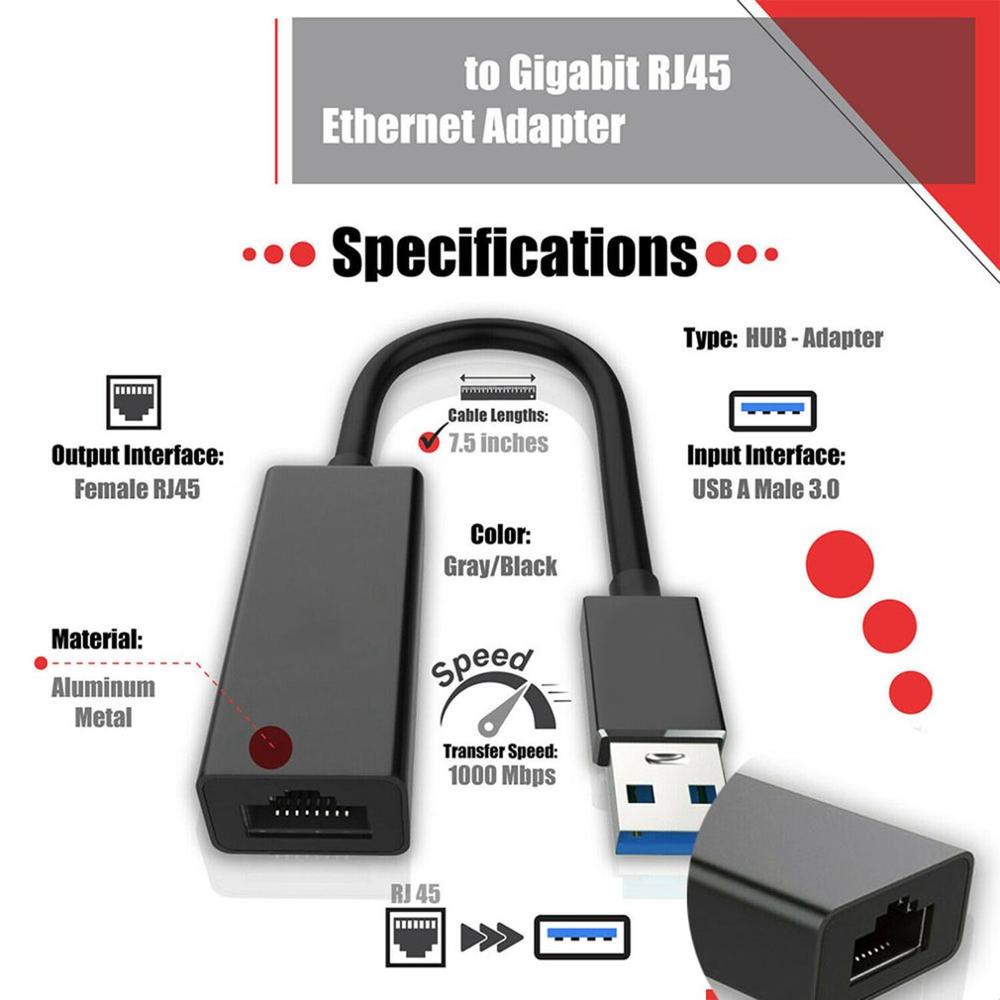 Wired USB 3.0 To RJ45 LAN Adapter (10/100/1000) Mb... – Vicedeal