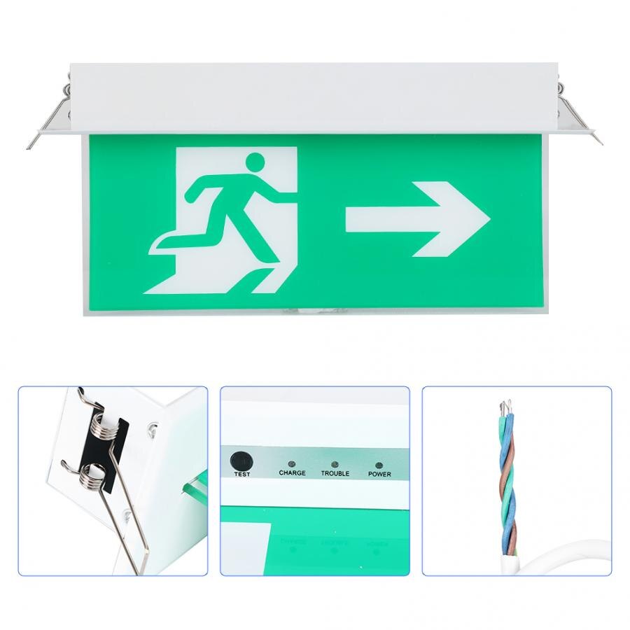 Recessed PMMA LED Emergency Exit Lighting Sign Saf... – Grandado