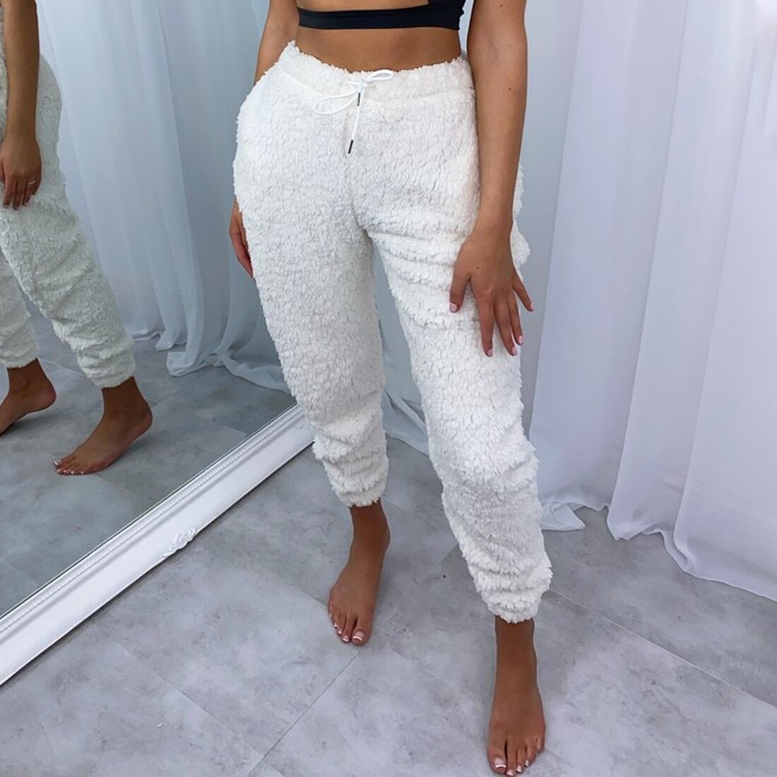 Mulheres flanela pijama bloomers calças 2020 inver... – Vicedeal