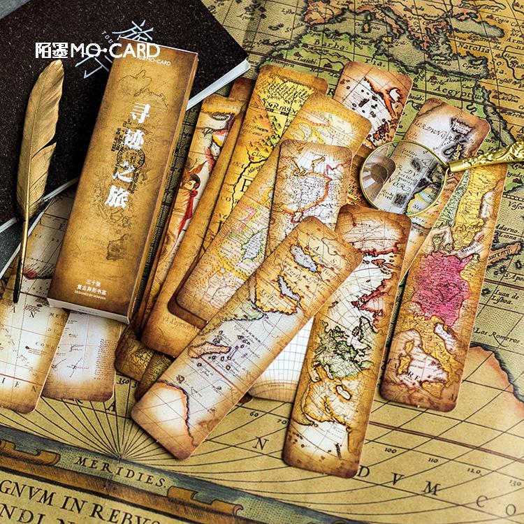 30pcs World Map Bookmarks Paper Page Markers Class... – Vicedeal