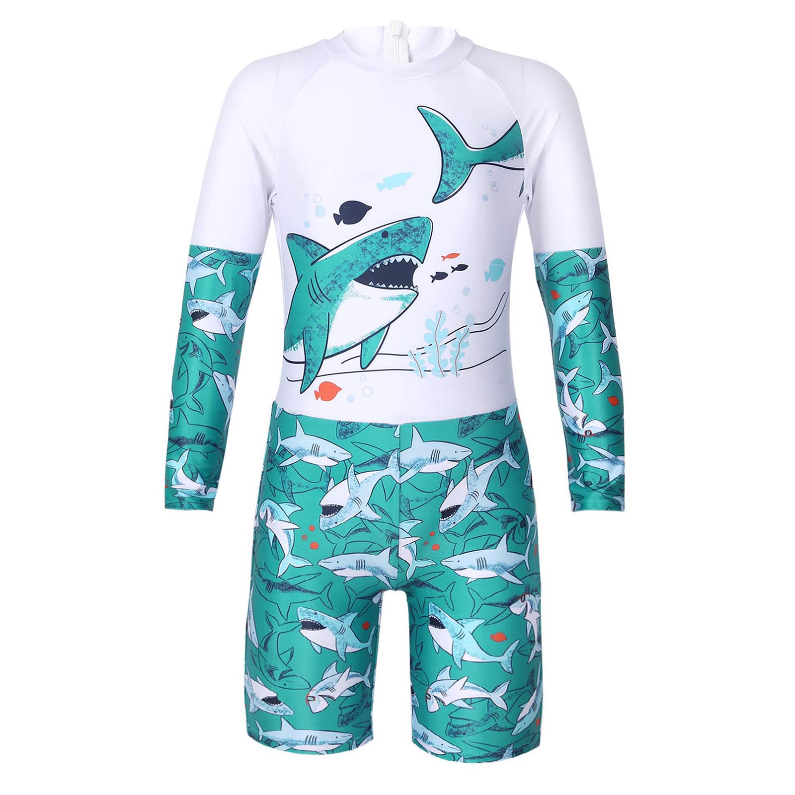 Kids Jongens Badpak Mock Hals Lange Mouw Cartoon Z... – Vicedeal