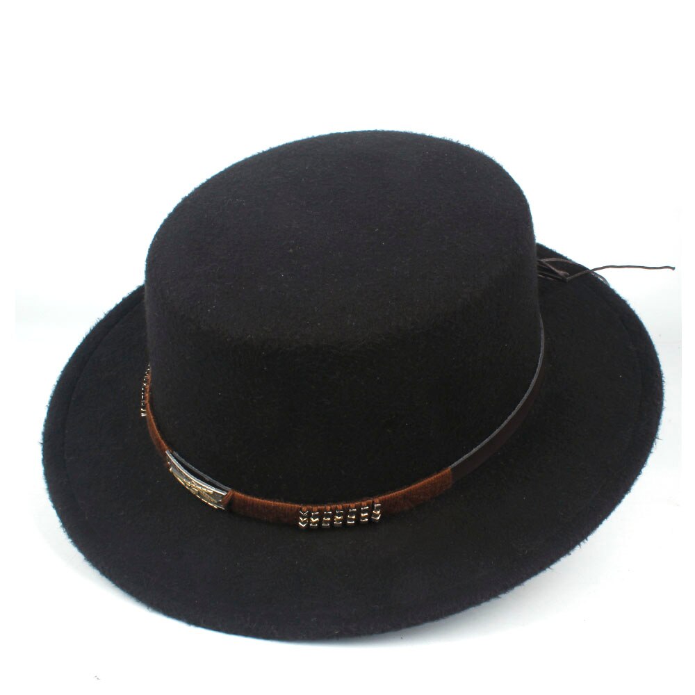 Unisex Men Women Flat Top Hat With Belt Retro Fedo... – Vicedeal