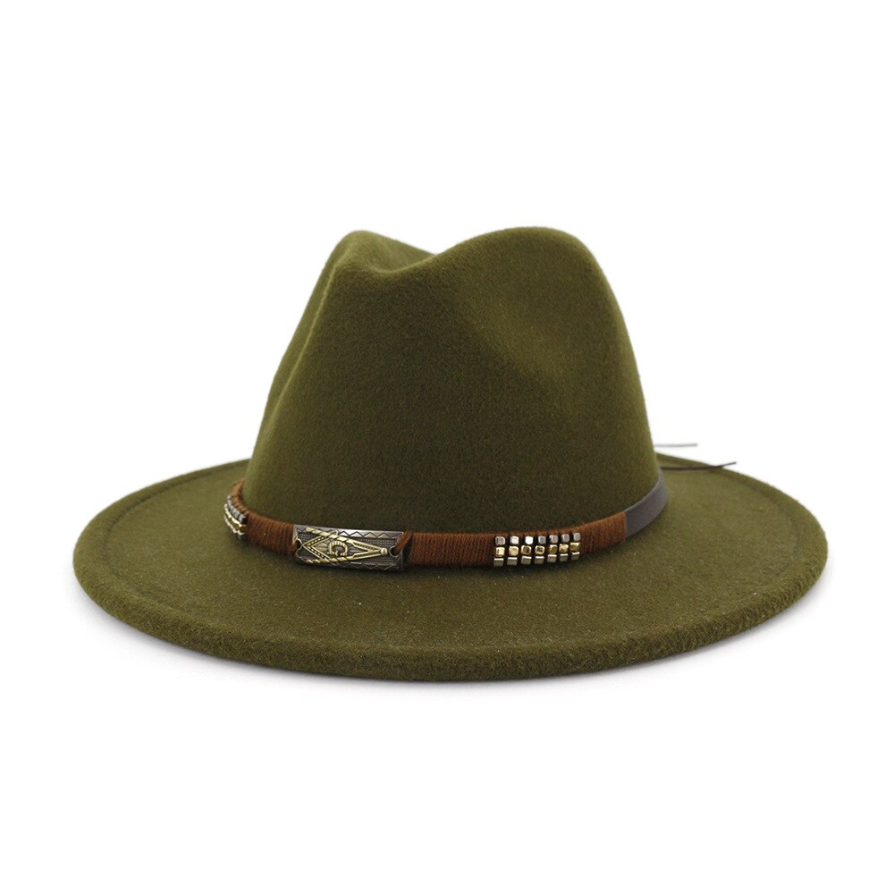 Women Men Wool Polyester Fedora Hat Felt Hat Wide ... – Vicedeal