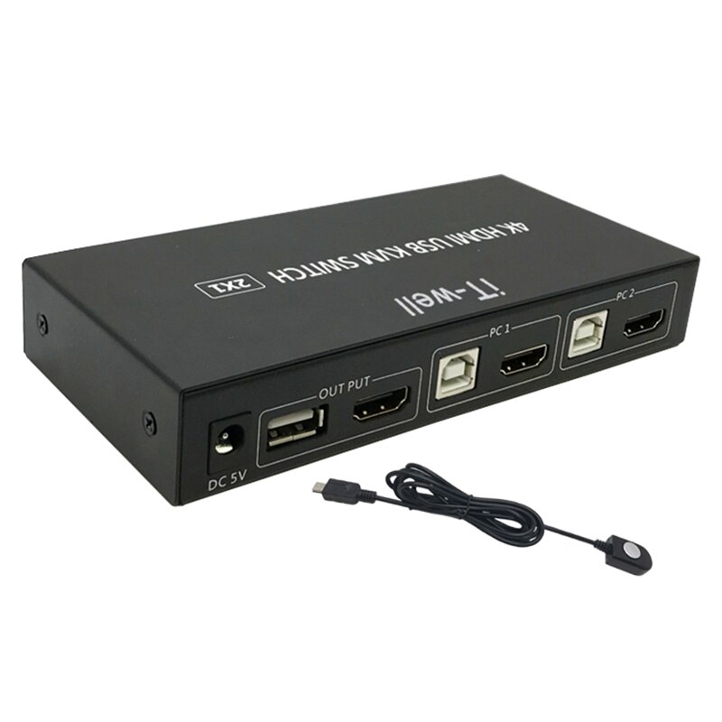 Novo-it-well hdmi switch, 4k 2 porta kvm switch, 2... – Grandado