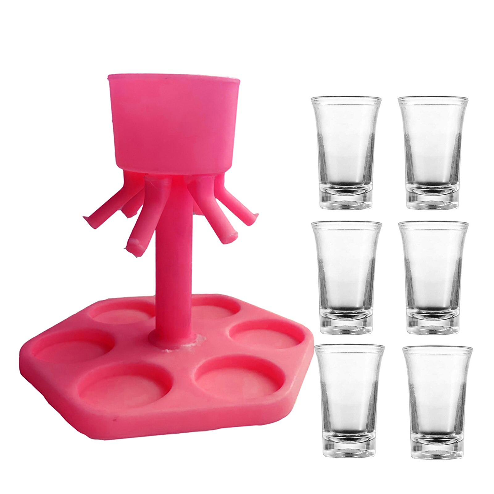 Zeshoekige 6 Shot Glas Cocktail Dispenser Revolvin... – Vicedeal