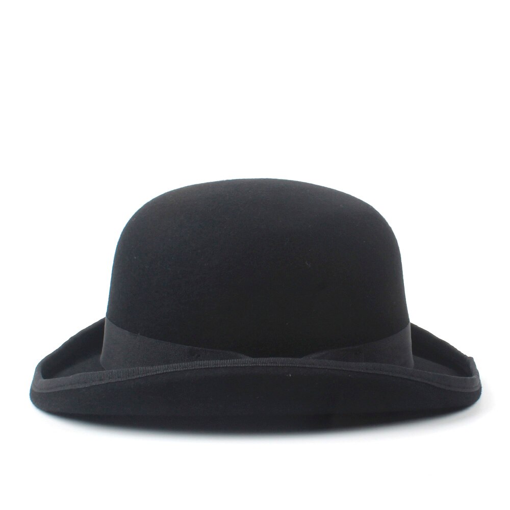 4Size 100% Wool Women's Men's Black Bowler Hat Gen... – Grandado