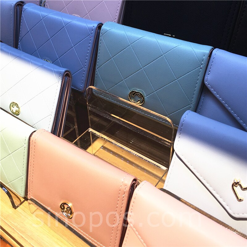 2-Tier Acrylic Wallet Display Stand, clear steps r... – Grandado