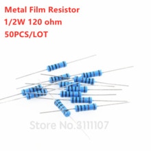 50PCS/LOT 1/2W 0.5W 1% Resistor 120 ohm Metal Film... – Grandado
