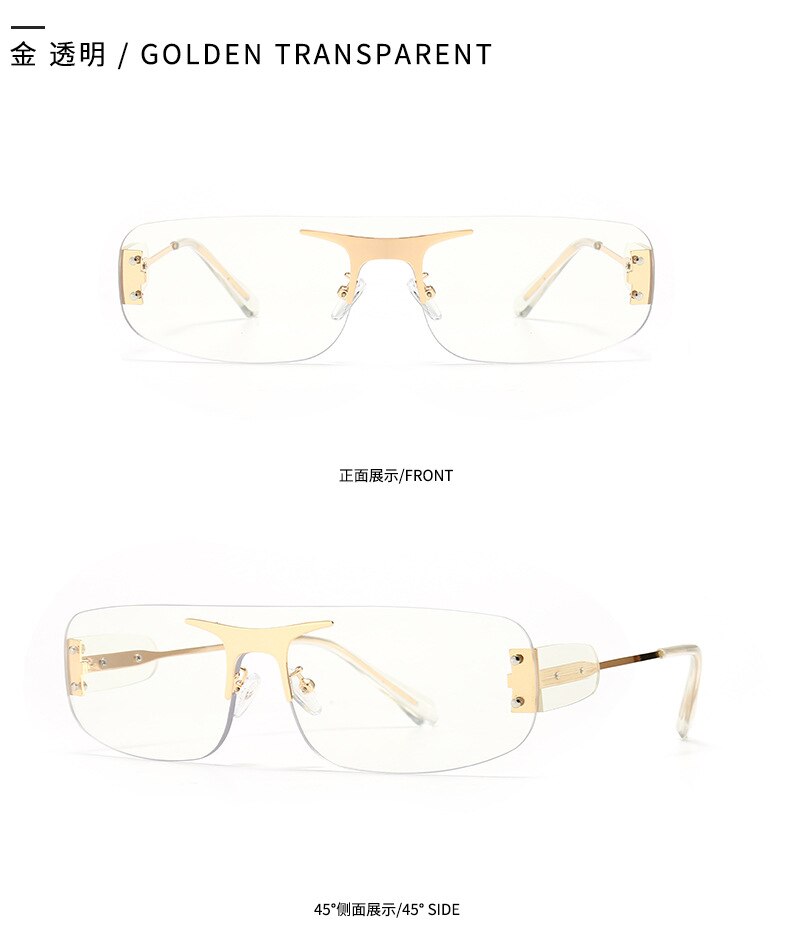 Vintage Metal Rimless Red Sunglasses Men Brand Fra... – Grandado