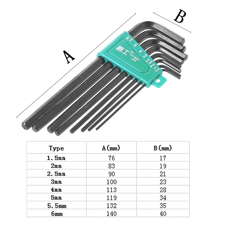 8Pcs/Set 1.5mm-6mm Hexagon Hex Allen Key Wrench Ki... – Grandado