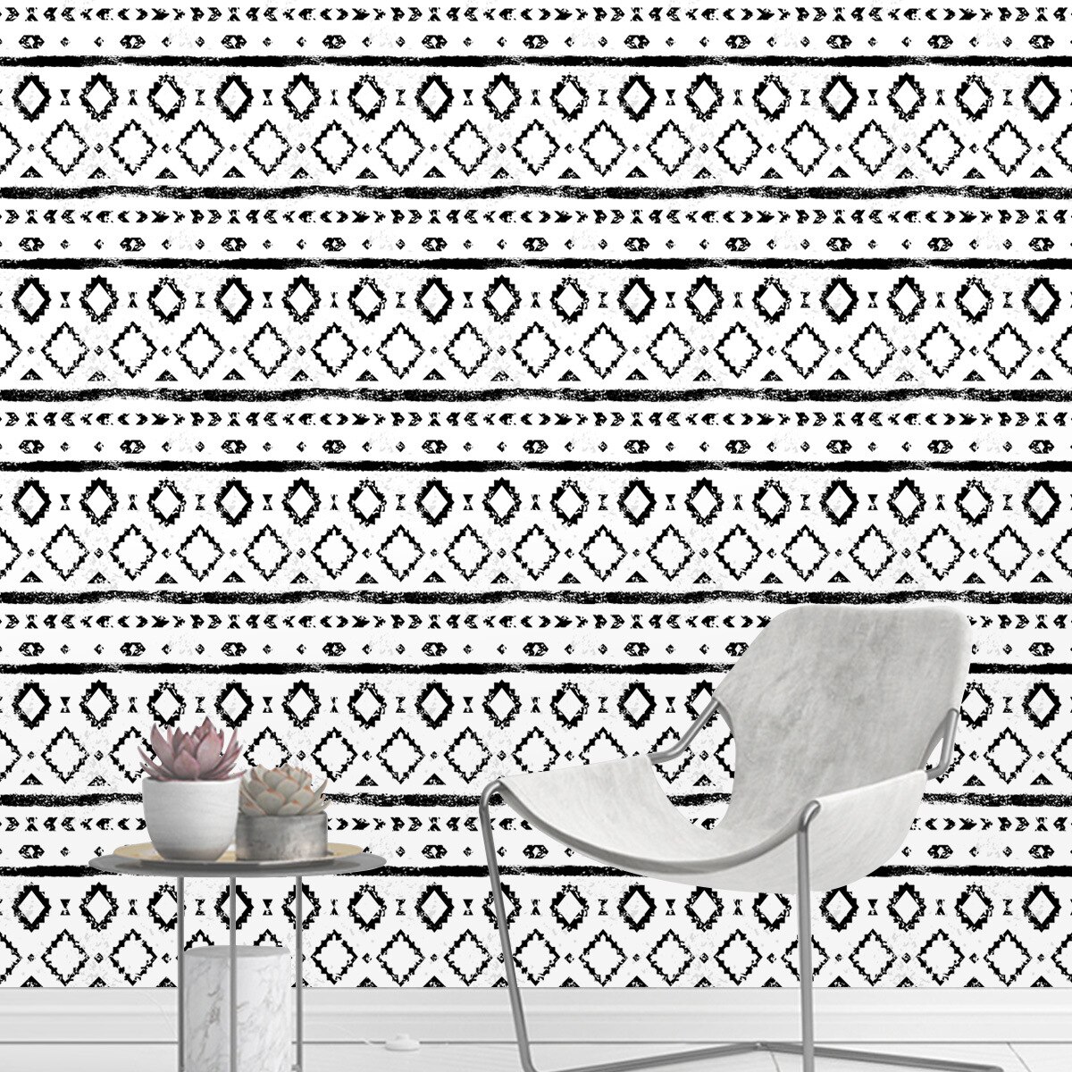 Black and White Geometric Graph Self-Adhesive Back... – Grandado