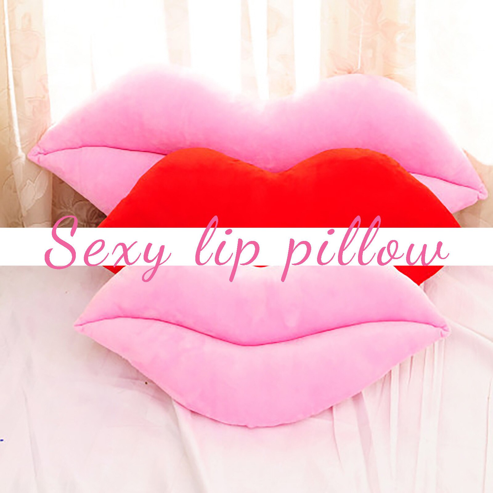 Lips Plush Toys Sexy Red Lips Big Lips Pillow Valentine's Day Fun ...