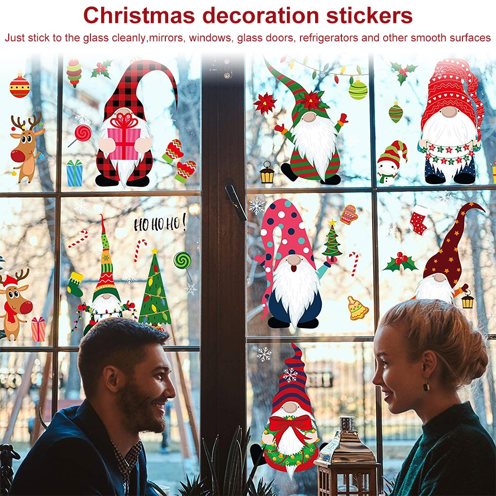 Christmas Sticker Santa Elf PVC Static Sticker Hom... – Grandado