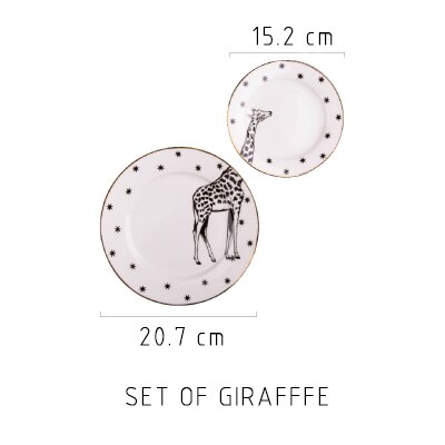2Pcs 6 8 Inch Ceramic Plates Animal Combined Plate... – Grandado