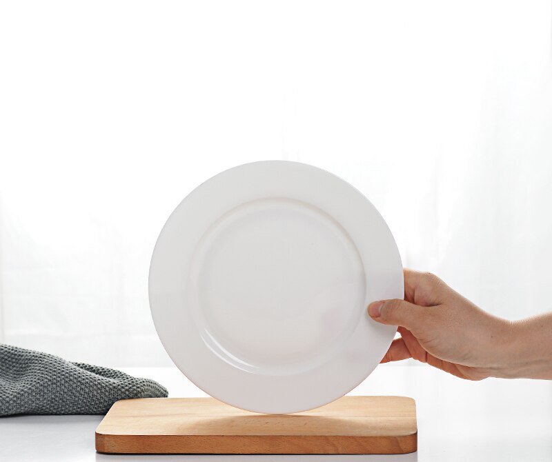 8 inch, plain white bone china flat plate, dishes ... – Grandado