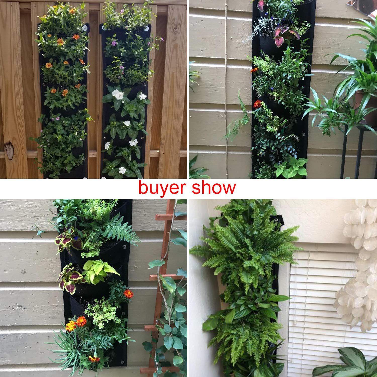 Hanging Vertical Garden Wall Planter 2/3/4/6/7Pock... – Grandado