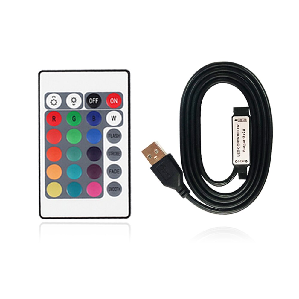 1m USB DC 5-24V Inline IR-Controller mit 24 Key Wi... – Grandado