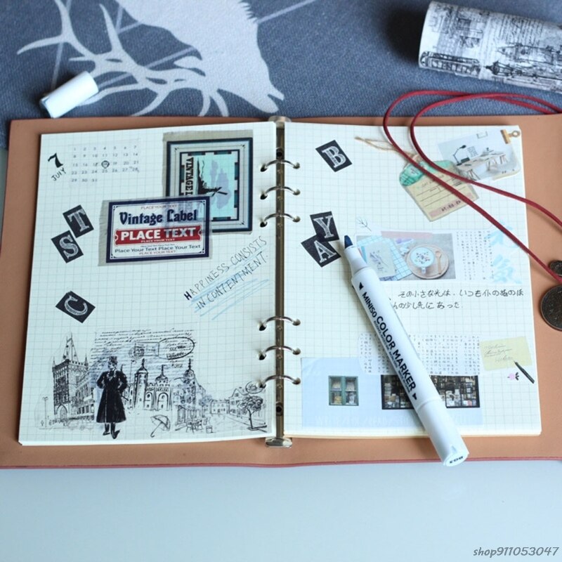 A5 Loose-Leaf Tri-fold Travel Handbook Pu Leather ... – Grandado