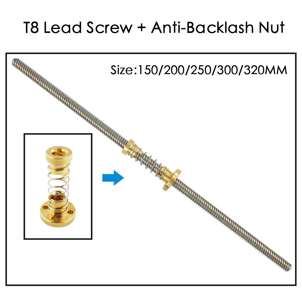 T8 Lead Screw 100/150/200/250/300/320/330mm Trapez... – Vicedeal