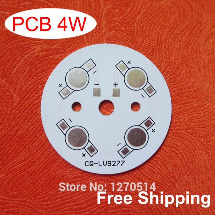 4W LED PCB 45mm for 4pcs LEDs, aluminum plate base... – Vicedeal