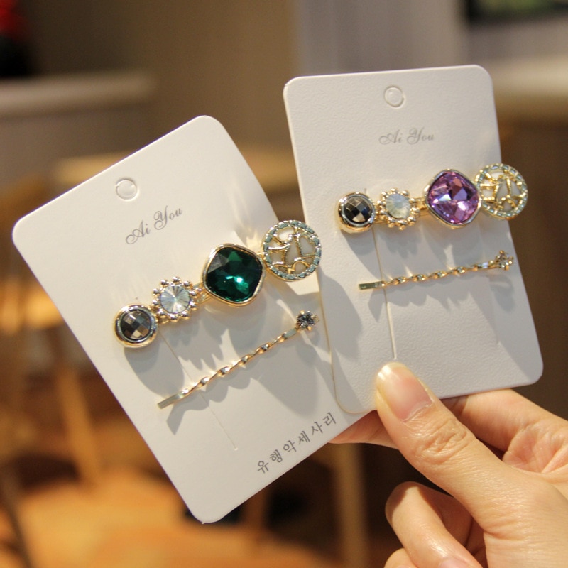 4 stijl Luxe kristal parel haar clip Gold haarspel... – Grandado