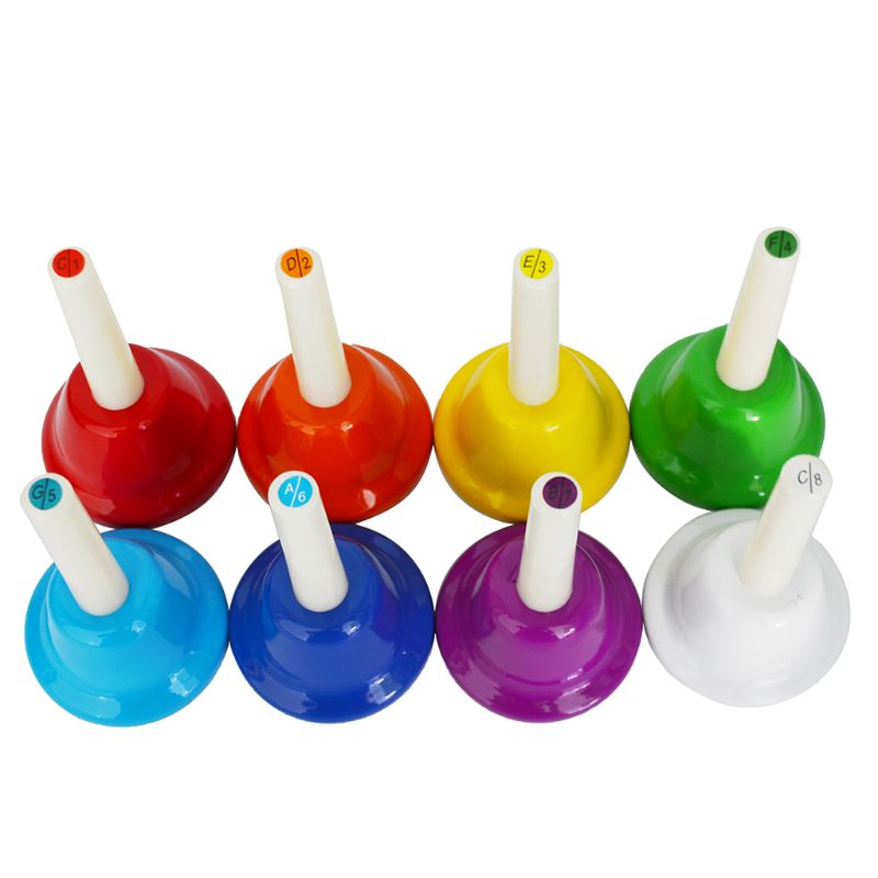 Handbell Hand Bell 8-Note Metal Colorful Kid Child... – Vicedeal
