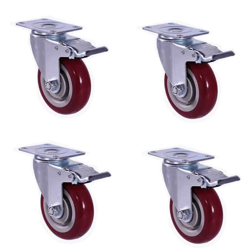 Caster Wheels, Casters with Brake, No Noise Swivel... – Vicedeal