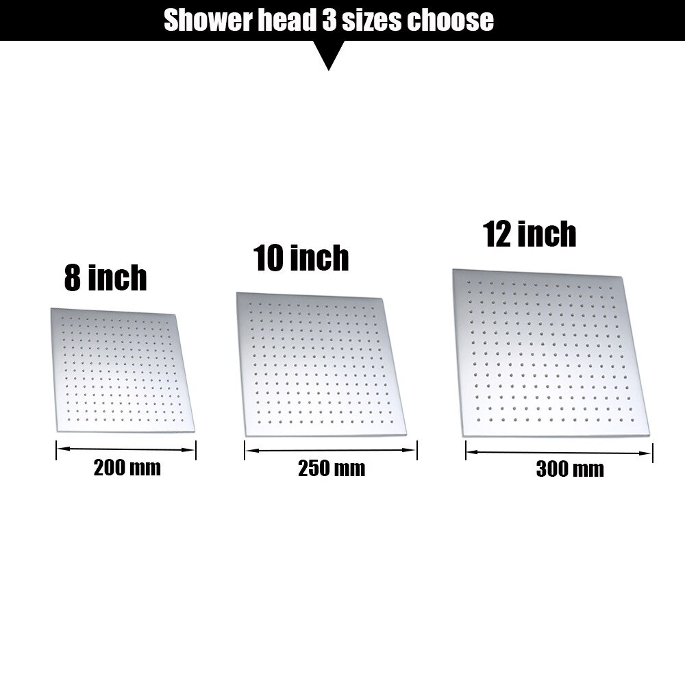 square rain shower head brass polishing chrome hea... – Grandado