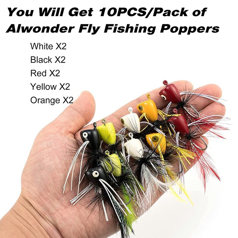 10PCS Fly Fishing Poppers Topwater Fishing Lures B... – Vicedeal
