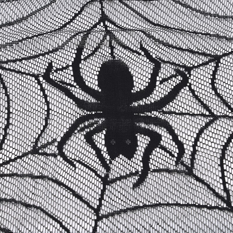 Halloween Decoration Black Lace Spider Web Curtain... – Grandado