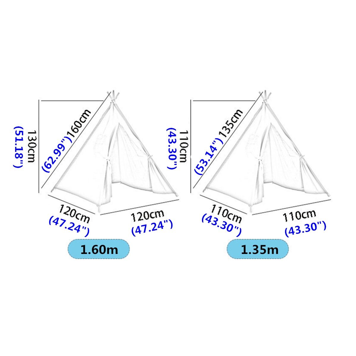 Cotton Tipi Triangle KidsTent Teepee Canvas Sleepi... – Grandado