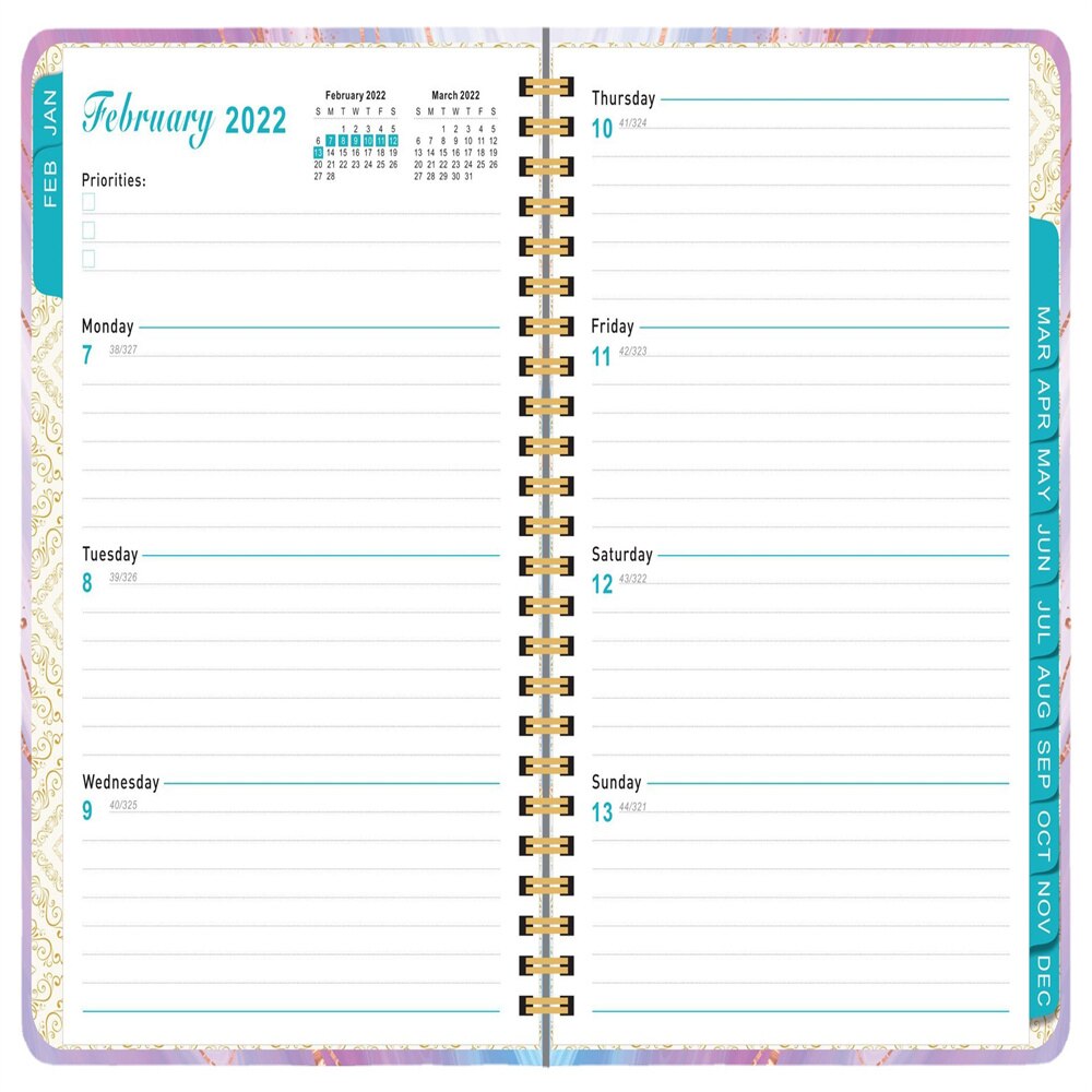 English A5 Schedule Notebook Diary Agenda 2022 Wee... – Grandado