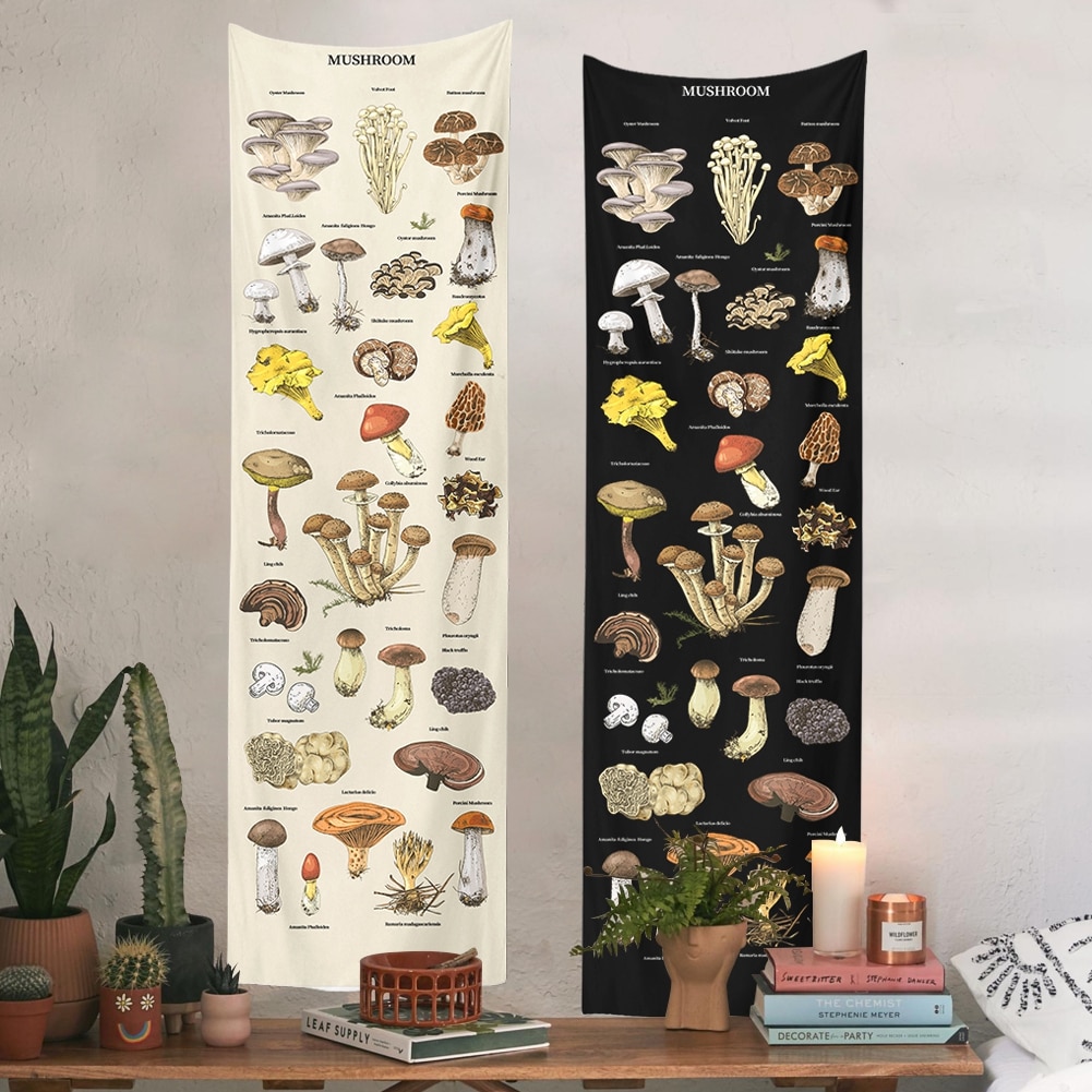 Champignon gobelin sort baggrund gobelin lodret go... – Grandado