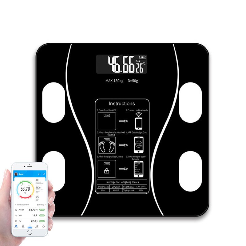 Bathroom Scale Body Fat Floor Scale Smart Wireless... – Vicedeal