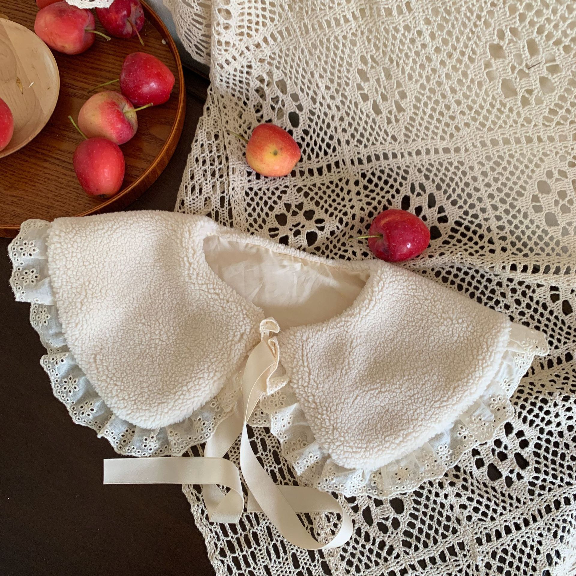 Vinter baby flickor lamm fleece spetskrage koreans... – Grandado