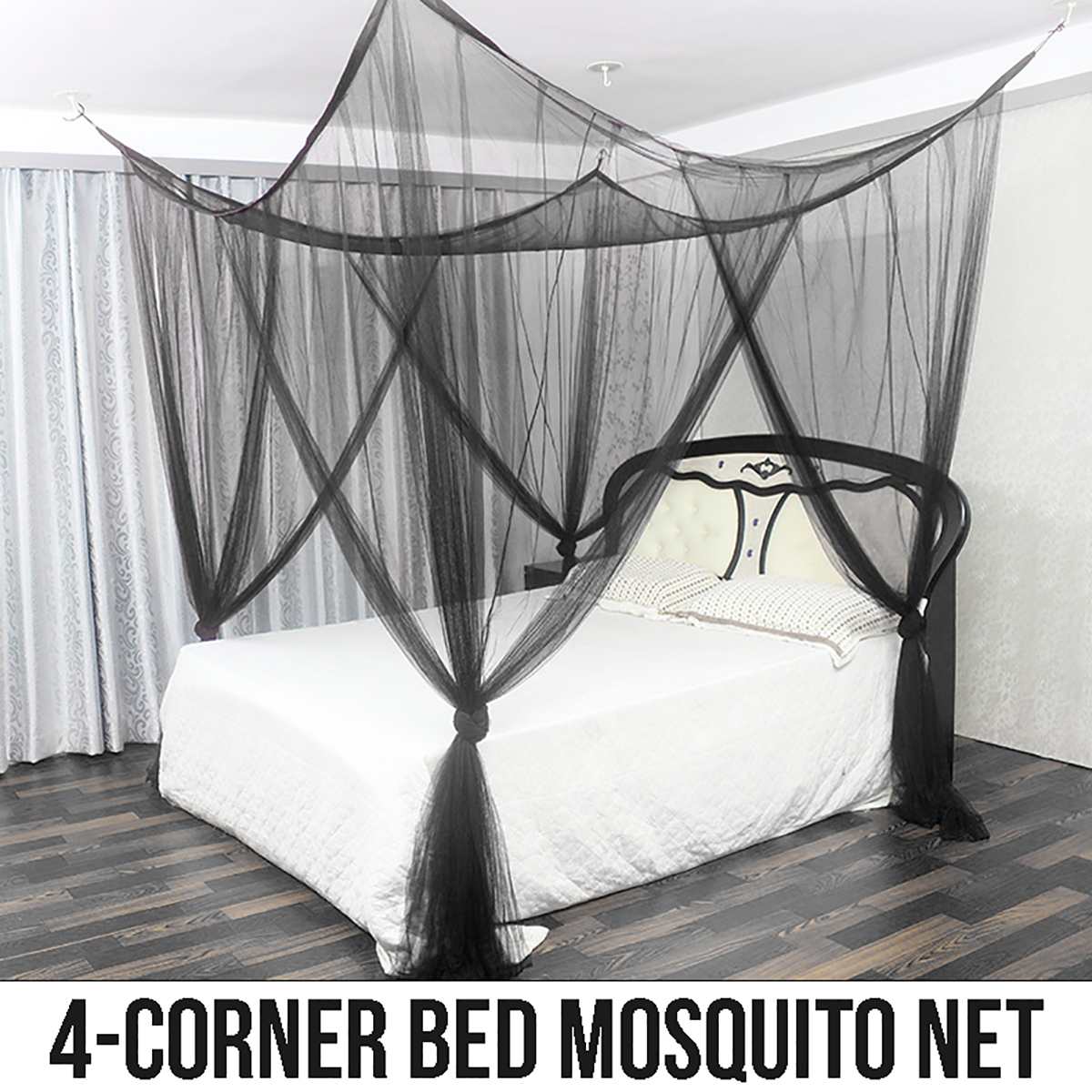 210*190*240cm Home Bed Mosquito Net Black White Fo... – Vicedeal