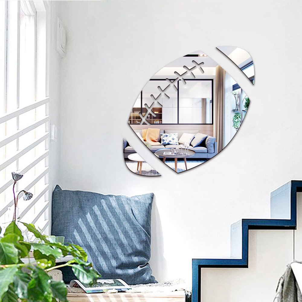 Mirror acrylic Rugby DIY combination home wall sti... – Grandado