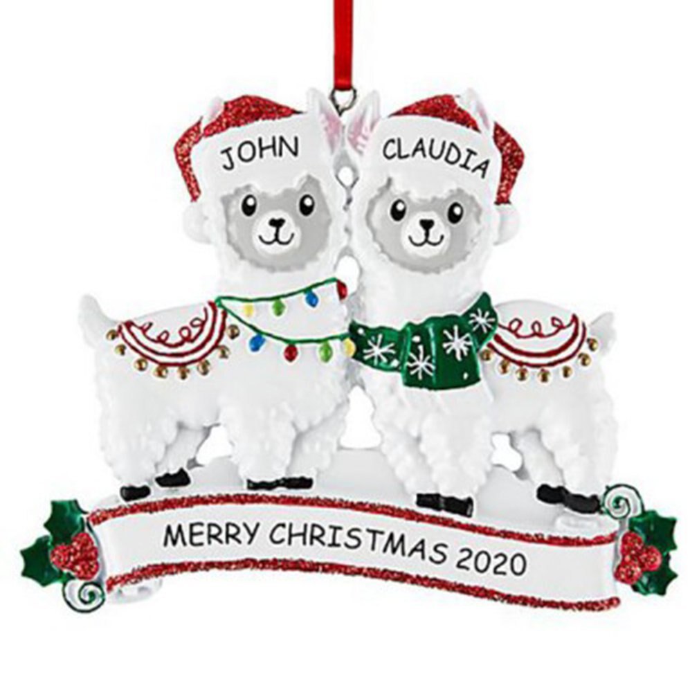 Cute Family Of Alpaca Christmas Tree Pendant DIY N... – Grandado