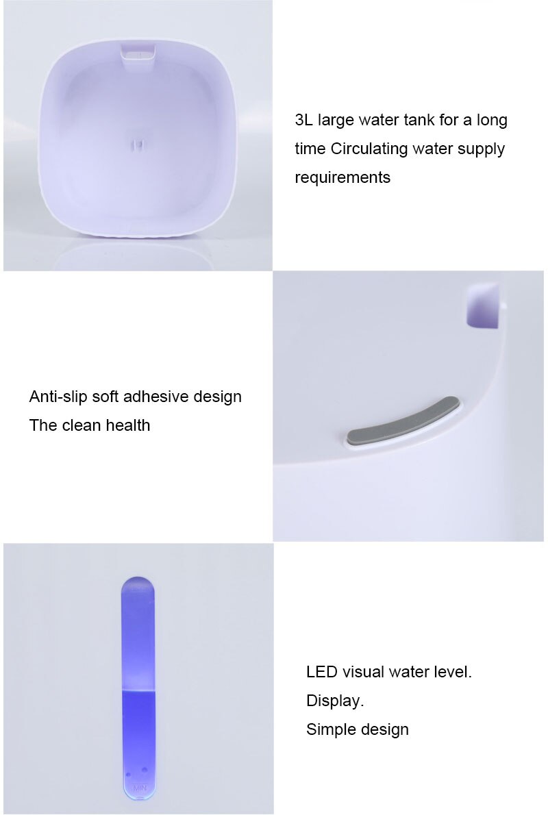 Cat Water Fountain Dog Drinking Bowl LED USB Autom... – Grandado