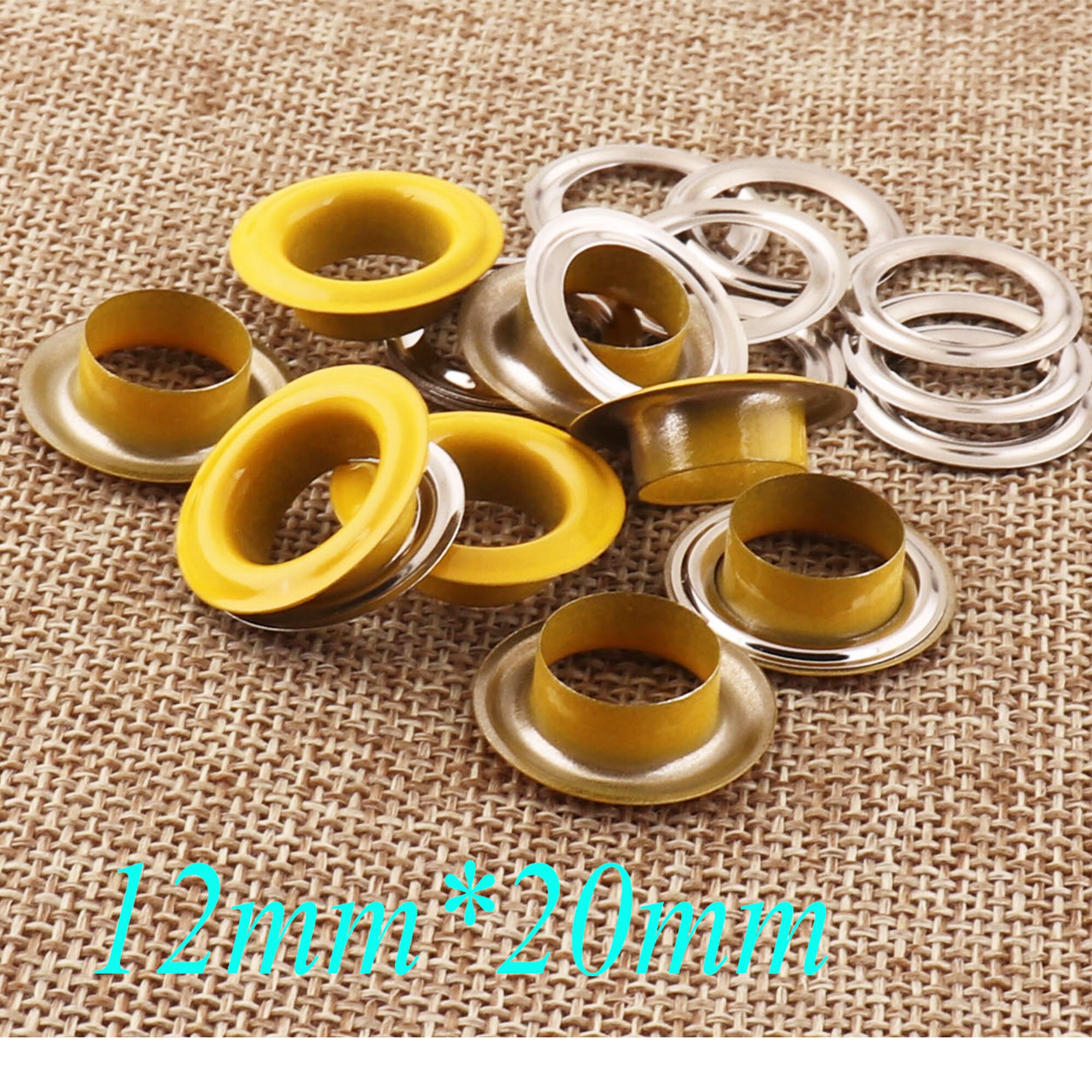 100 stk gule metaløjer og huler, øjenringe gennems... – Grandado