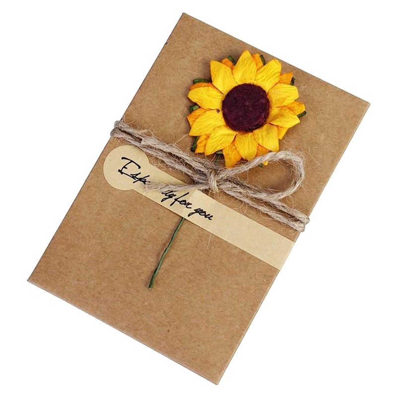 20 Pcs Handmade Greeting Cards DIY Retro Kraft Bla... – Grandado