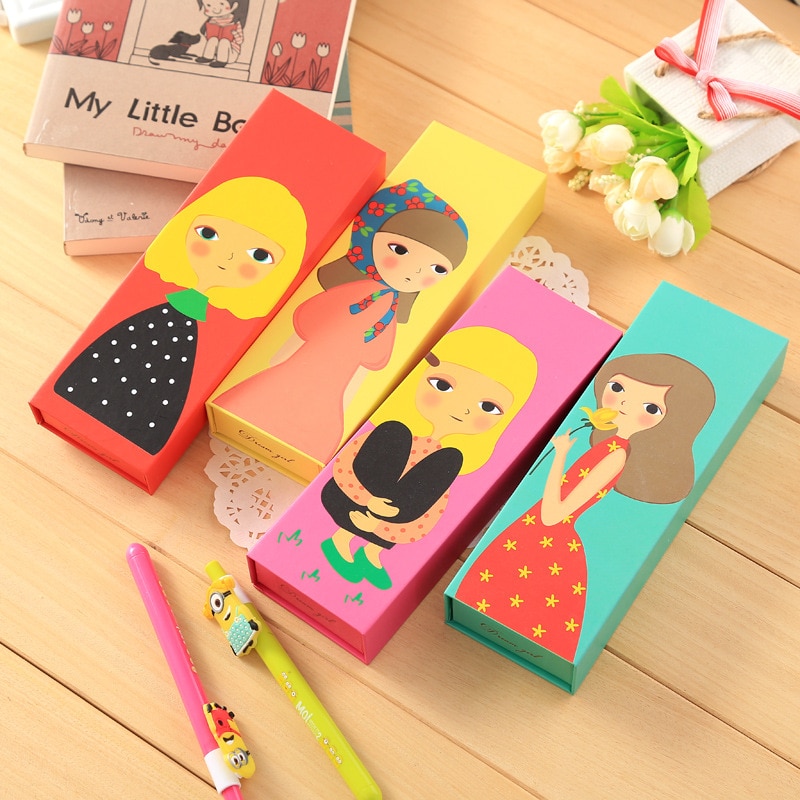 Lovely dream girl stationery paper pen box Korea S... – Vicedeal
